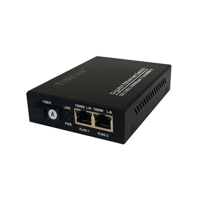 China TiNCAM Gigabit 2-Port PoE+ Fiber Switch, 20km Single-Mode Single-Fiber SC External power adapter 48W 1000Mbps for IP Cameras WiFi APs & CCTV Networks – TBC-PSF5102E-S20A for sale