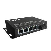 China TiNCAM Gigabit 4-Port PoE+ Fiber Media Converter 3km or 20km Single-Mode Single Fiber SC Power Supply 65W 1000Mbps Ethernet to Fiber for IP Cameras WiFi APs & CCTV Networks – TBC-PSF5104E-S03/20A for sale