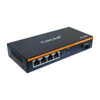 China TiNCAM Factory OEM Gigabit 4-Port PoE+ Fiber Switch with SFP Port Power Supply 65W 1000Mbps Ethernet to Fiber for IP Cameras WiFi APs & CCTV Networks – TBC-PS5104E-1SFP for sale