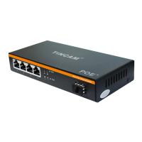 China TiNCAM Factory OEM Gigabit 4-Port PoE+ Fiber Switch with SFP Port Power Supply 65W 1000Mbps Ethernet to Fiber for IP Cameras WiFi APs & CCTV Networks – TBC-PS5104E-1SFP for sale