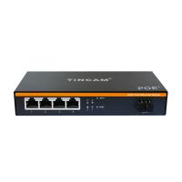 China TiNCAM Factory OEM Gigabit 4-Port PoE+ Fiber Switch with SFP Port Power Supply 65W 1000Mbps Ethernet to Fiber for IP Cameras WiFi APs & CCTV Networks – TBC-PS5104E-1SFP for sale