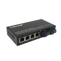 China TiNCAM Gigabit 4-Port PoE+ Fiber Switch 2 Fiber Ports 3km or 20km Single-Mode SC Power Supply 65W for IP Cameras WiFi APs & CCTV Networks – TBC-PSF5104E-2S03/20AB for sale