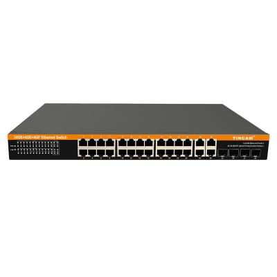 China TiNCAM 32 Port Gigabit Ethernet Switch 24 x Gigabit RJ45 Ports + 4 x Gigabit Combo Ports 1U Rack-Mount Unmanaged 10/100/1000Mbps Network Switch TBC-SL5124U-4CF for sale