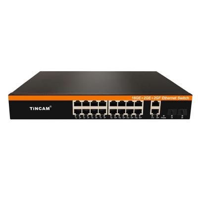 China TiNCAM 20 Port Gigabit Ethernet Switch 16 x Gigabit RJ45 Ports + 2 x Gigabit Uplink Ports + 2 x Gigabit SFP Ports Desktop/Rack-Mountable Unmanaged 10/100/1000Mbps Network Switch TBC-S5116N-4PF for sale