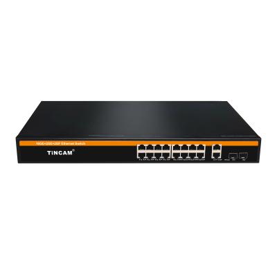 China TiNCAM 20 Port Gigabit Ethernet Switch 16 x Gigabit RJ45 Ports + 2 x Gigabit Uplink Ports + 2 x Gigabit SFP Ports 1U Rack-Mount Unmanaged 10/100/1000Mbps Network Switch TBC-S5116U-4PF for sale
