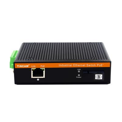 China TiNCAM 10/100M 1 fiber port+1 RJ45 ports  Industrial Ethernet Switch & PoE Switch 100Mbps Unmanaged DIN Rail Mount Wide Voltage DC12-57V -40°C to 85°C TBC-GF2311/TBC-GFP2311 for sale