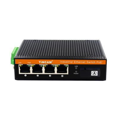 China TiNCAM 10/100M 1 fiber port+4 RJ45 ports  Industrial Ethernet Switch & PoE Switch 100Mbps Unmanaged DIN Rail Mount Wide Voltage DC12-57V -40°C to 85°C TBC-GF2314/TBC-GFP2314 for sale