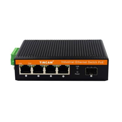 China TiNCAM 10/100M 1 SFP port+4 RJ45 ports  Industrial Ethernet Switch & PoE Switch 100Mbps Unmanaged DIN Rail Mount Wide Voltage DC12-57V -40°C to 85°C TBC-GF2304-1SFP/TBC-GFP2304-1SFP for sale
