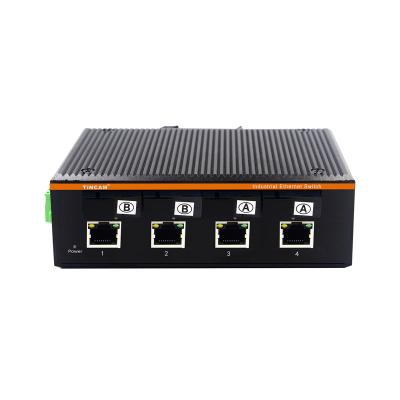 China TiNCAM 10/100M 4 fiber ports+4 RJ45 ports  Industrial Ethernet Switch & PoE Switch 100Mbps Unmanaged DIN Rail Mount Wide Voltage DC12-57V -40°C to 85°C TBC-GF2344/TBC-GFP2344 for sale