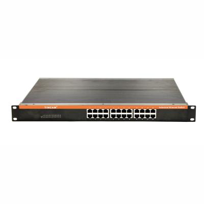 China TiNCAM 24 Port Industrial PoE Switch 100Mbps Unmanaged 1U Rack-mount installation Desktop Wide Voltage AC110-240V -40°C to 80°C TBC-GFPS2324U for sale