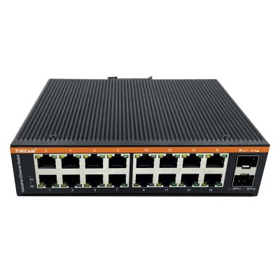 China TiNCAM Industrial Managed Ethernet Switch 16 Gigabit Port 2 SFP DIN Rail DC12-57V -40℃ to 85℃ TBC-GF2516-2SFP for sale