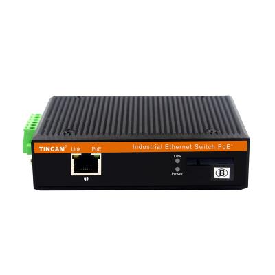 China TiNCAM Industrial Gigabit Fiber Media Converter 1 SC to 1 RJ45 Port PoE Optional Single Mode MM Dual Fiber WDM 550m 2km 20km DIN Rail Mount for Industrial Networking TBC-GF2511-S20AB/TBC-GFP2511-S20AB for sale