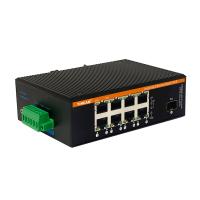 China TiNCAM Industrial Ethernet Switch Gigabit Fiber Media Converter 1-Port SFP to 8-Port Gigabit Ethernet  PoE Optional DIN-Rail Mount TBC-GF2508-1SFP/TBC-GFP2508-1SFP for sale