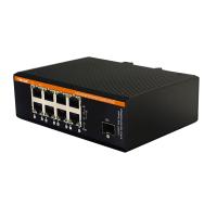 China TiNCAM Industrial Ethernet Switch Gigabit Fiber Media Converter 1-Port SFP to 8-Port Gigabit Ethernet  PoE Optional DIN-Rail Mount TBC-GF2508-1SFP/TBC-GFP2508-1SFP for sale