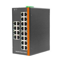 China TiNCAM 24 Port Gigabit Industrial Ethernet Switch 16 RJ45 PoE Optional Dual Power Wide Temperature DIN Rail Mount for Industrial Networking TBC-GFS2524/TBC-GFPS2524 for sale