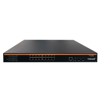 China TiNCAM 16 Port Gigabit Managed PoE Switch 2 SFP Uplink 250W Rackmount Ethernet Network Switch for Enterprise Networks TBC-PSM5216GE-2GF for sale