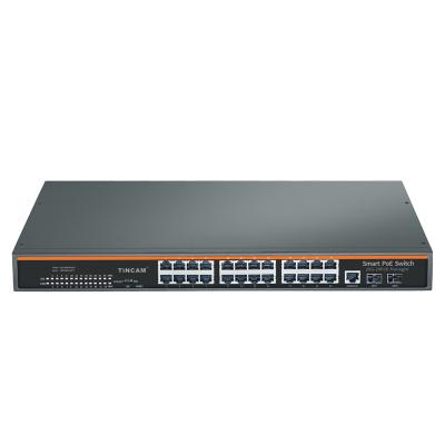 China TiNCAM 24 Port Gigabit Managed PoE Switch 2 SFP Fiber Uplink 450W Rackmount Ethernet Switch for IP Surveillance and Enterprise Networks TBC-PSM5224GE-2GF for sale