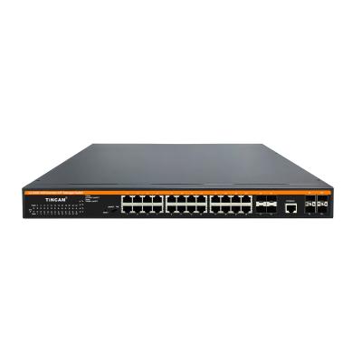 China TiNCAM 24 Port Gigabit Layer 2 Managed PoE Switch 4 Combo 4x10G SFP+ Uplink 450W 6KV Protection Rackmount Network Switch TBC-PSM5224GE-4CF-4TF for sale