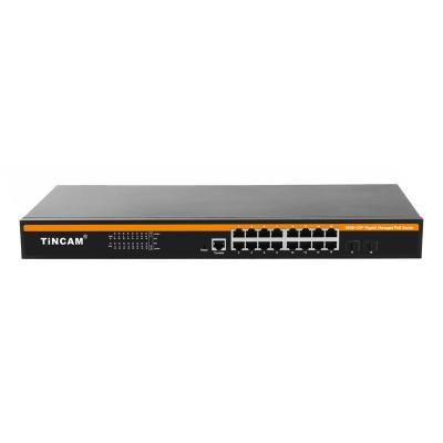 China TiNCAM 16 Port Gigabit Managed PoE Switch 2 SFP Fiber Uplink 300W Rackmount Ethernet Switch for Enterprise Networks TBC-RPM5216GE-2GF for sale