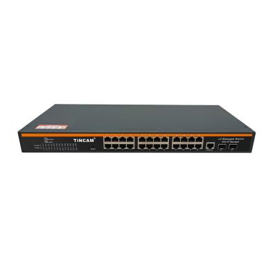 China TiNCAM 24 Port Gigabit Layer 2 Managed Ethernet Switch 2 SFP Fiber Uplink Rackmount Network Switch for Enterprise Networks TBC-S5224GE-2GF for sale