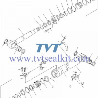 China Sealing parts PC450-8 Komatsu Excavator boom Cylinder Seal Kit 707-99-67870 for sale