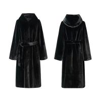 China Indoor Hooded Ladies Coats Faux Fur Breathable Lining  Puffer Coat With Fur Hood for sale