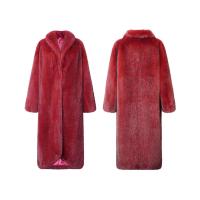 China Fuzzy Cardigan Tall  Fake Fur Long Coats Overcoat Shawl Collar Polyester Fiber for sale