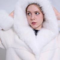China Anti Pilling Womens Teddy Faux Fur Coat Moisture Wicking Faux Overcoat Hooded for sale