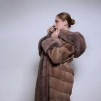 China Fashion Retail Women'S Fluffy Hood Faux Fur Coat Long Overcoat for sale