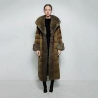 China Fashion Retail Women'S Fluffy Hood Faux Fur Coat Long Overcoat for sale