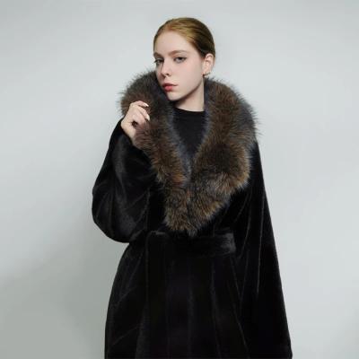 China Winter Long Black Faux Fur Coat Cardigan Fall Open Front Long Shagg Fuzzy Coat Womens for sale