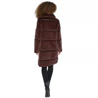 China OEM Womens Faux Fur Coat Faux Leather Trim  Adults Customization Faux Fur Coat for sale