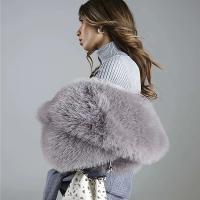 China Long Sleeves Gray Eco Faux Fur Jacket Faux Fur Puffer  Coat for sale