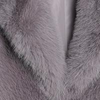 China Long Sleeves Gray Eco Faux Fur Jacket Faux Fur Puffer  Coat for sale