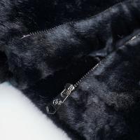 China Side Pockets Faux Fur Jacket Short Exquisite Coat Soft Black Fluffy Jacket for sale