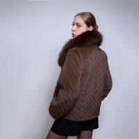 China Polyester Fibre Long Faux Fur Coat Customizable Cropped Fur Jacket 50cm 52cm for sale