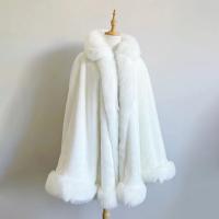 China Elegant Aesthetics Faux Fur Cloak Super Warm Faux Fur Bridal Cape for sale