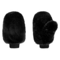 China Fashionable Cozy Black Fur Stole Oversized Mittens Faux Fur Accessories for sale