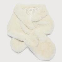 China White Faux Fur Stole  Soft Plush Faux Fur Accessories for sale