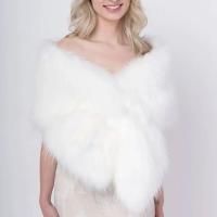 China Womens Demure Fake Fur Stole Dreamy Snowy White Faux Fur Accessories for sale