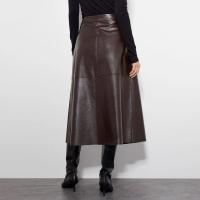 China Party Winter Faux Leather Midi Mini  Skirt Mid Waist Leather Look Skirt for sale