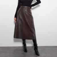 China Party Winter Faux Leather Midi Mini  Skirt Mid Waist Leather Look Skirt for sale