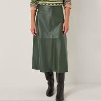 China Party Winter Faux Leather Midi Mini  Skirt Mid Waist Leather Look Skirt for sale