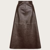 China Party Winter Faux Leather Midi Mini  Skirt Mid Waist Leather Look Skirt for sale