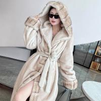 China Luxury Hooded Maxi Big Fur Hood Coat Hand Wash Synthetic  Ladies Faux Coat for sale
