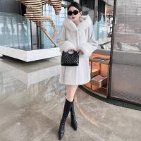 China 65cm To 80cm  Fake Mink Coat Hooded Coat Womens Faux Fur White Coat 115 Lbs for sale