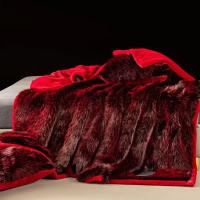 China Luxury Like Fox Fur Blanket  Lmitation Gold Household Items For Two People for sale