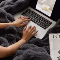 China Thick Vegan Rabbit Fur Blanket  100% Polyester Household Items for sale