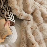 China Thick Vegan Rabbit Fur Blanket  100% Polyester Household Items for sale