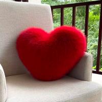 China Heart Shaped Faux Fox Fur Pillow 40X50cm Household Items For Adults for sale
